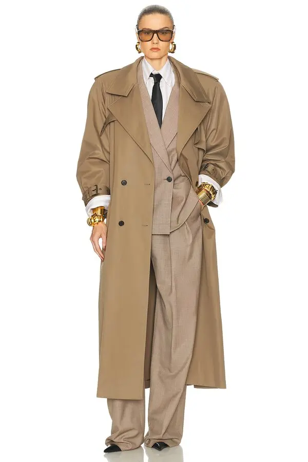 ハーリップトゥ Belted Dress Trench Coat taupe M ハーリップトゥ Belted Dress Trench Coat taupe M Herlipto